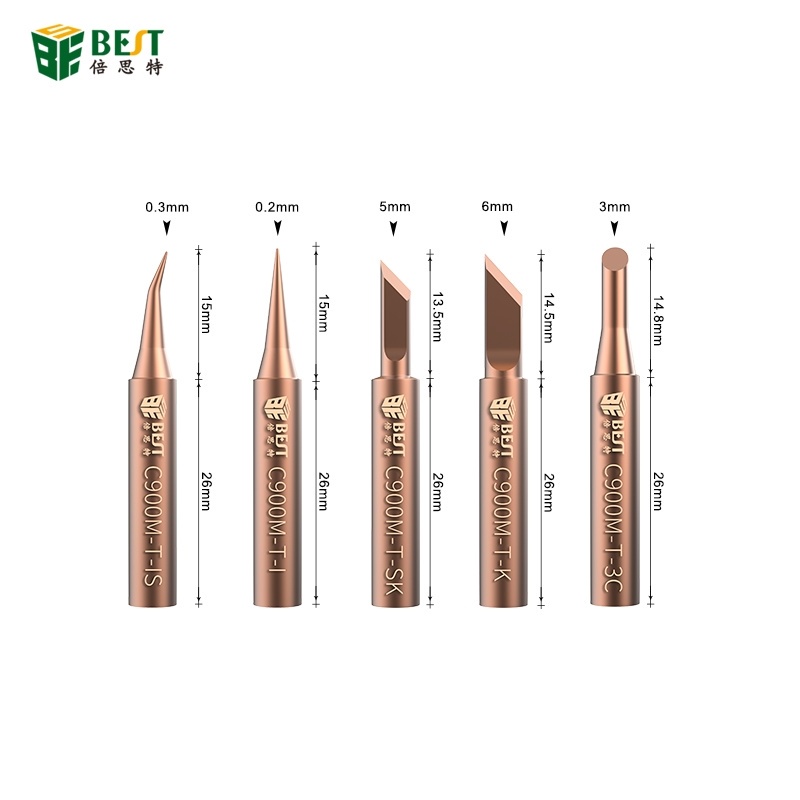 Original New BST-900M-T 5pcs Pure Copper Soldering Iron Tip Special for Horns Plastic Best ...
