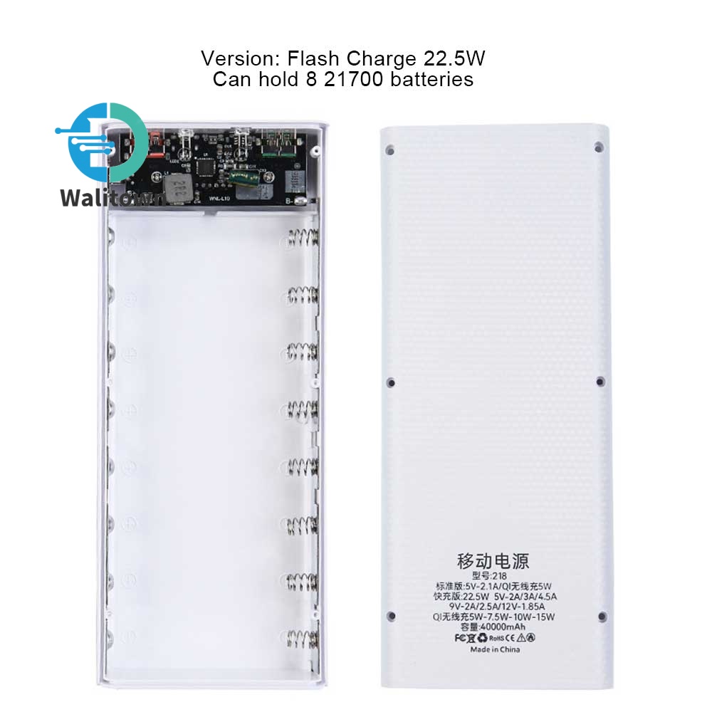 8 x 21700 Fast Charging Wireless Charging Mobile Power Shell Case Kit ...