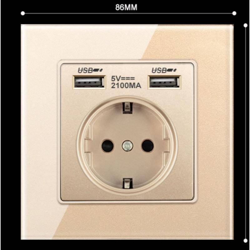 Type 86 European Standard Wall Concealed Power Supply USB Socket Panel ...