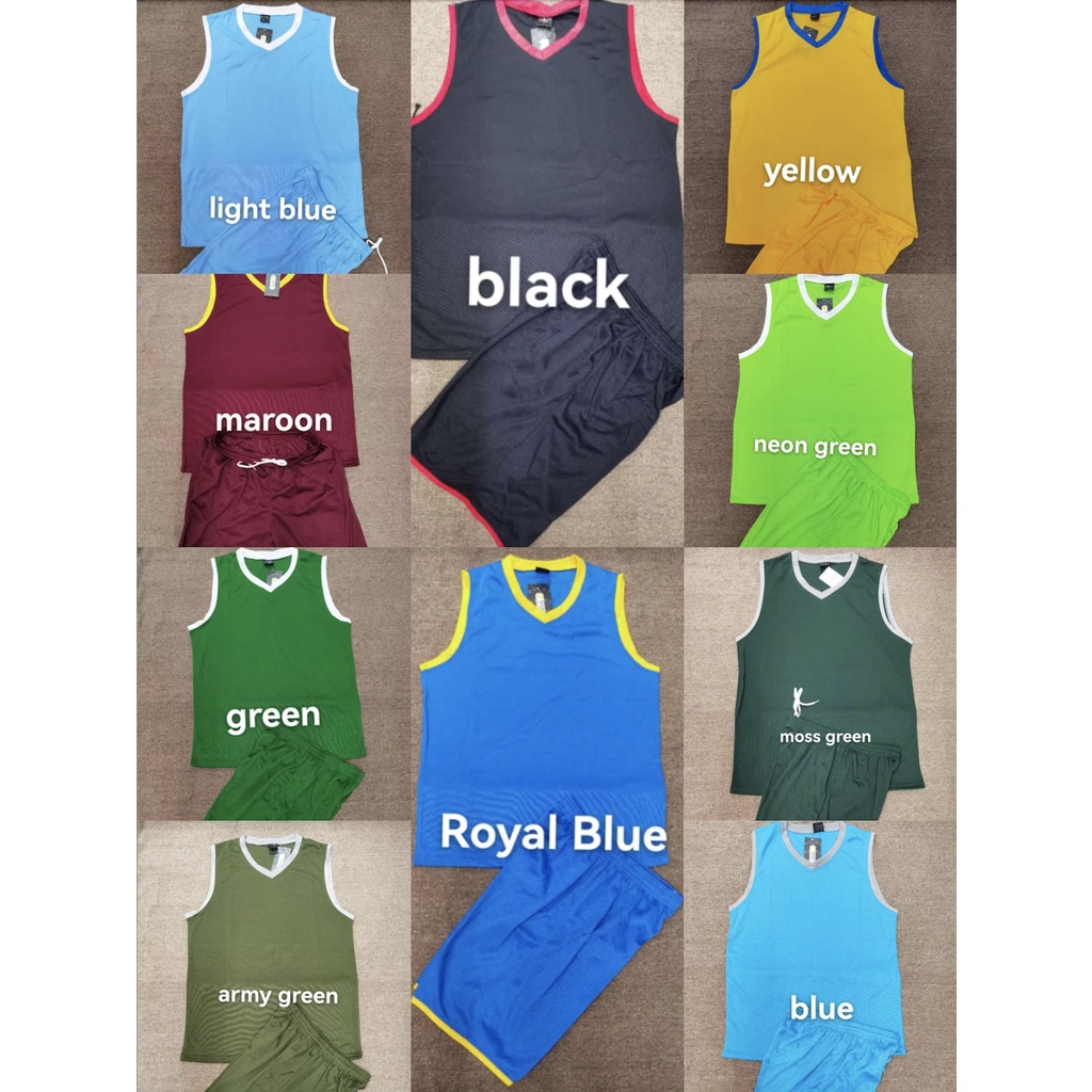[redwawakid]19 Colors High Quality Plain Jersey And Short Basketball ...