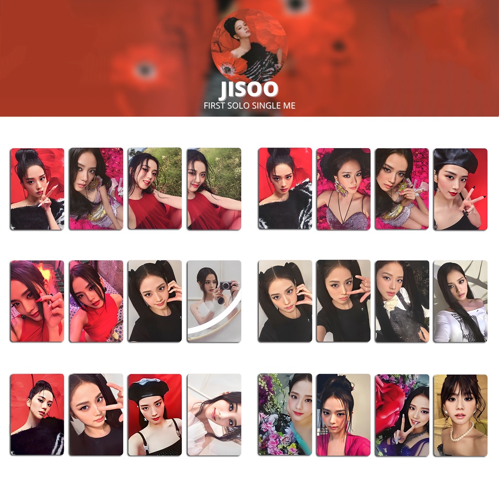 4pcs/set JISOO Album ME Photocards BP Lomo Cards BP FLOWER Kpop ...