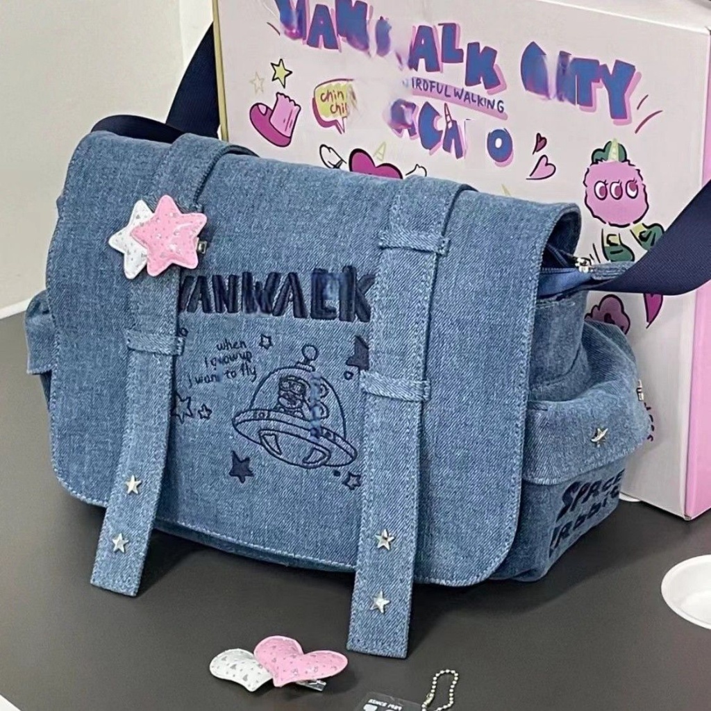American Vintage Girl Messenger Bag New Style ins Large Capacity ...