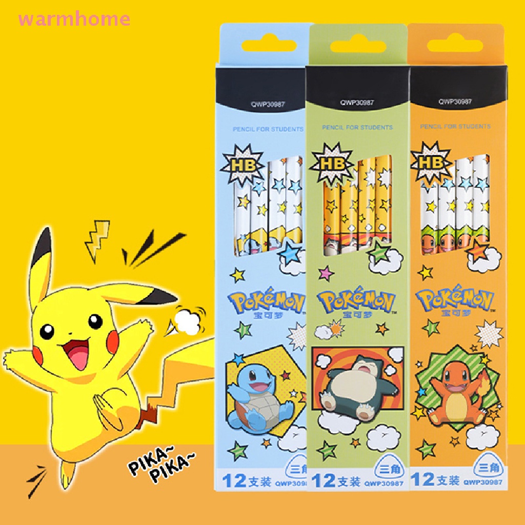 WMPH 12Pcs Pikachu Pokemon Anime Stationary Set Cartoon Pencil Ruler ...