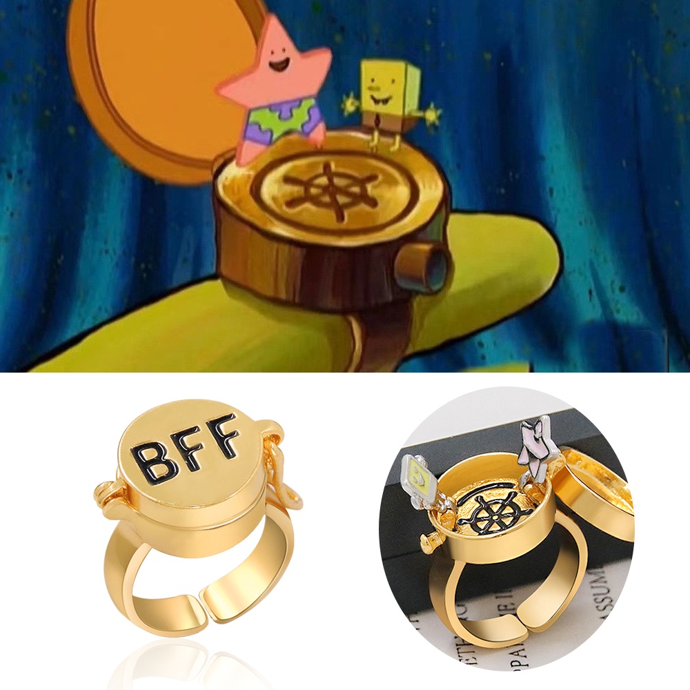 2022 Trend Anime BFF Best Friend Ring Aesthetic Couples Opening Ring ...