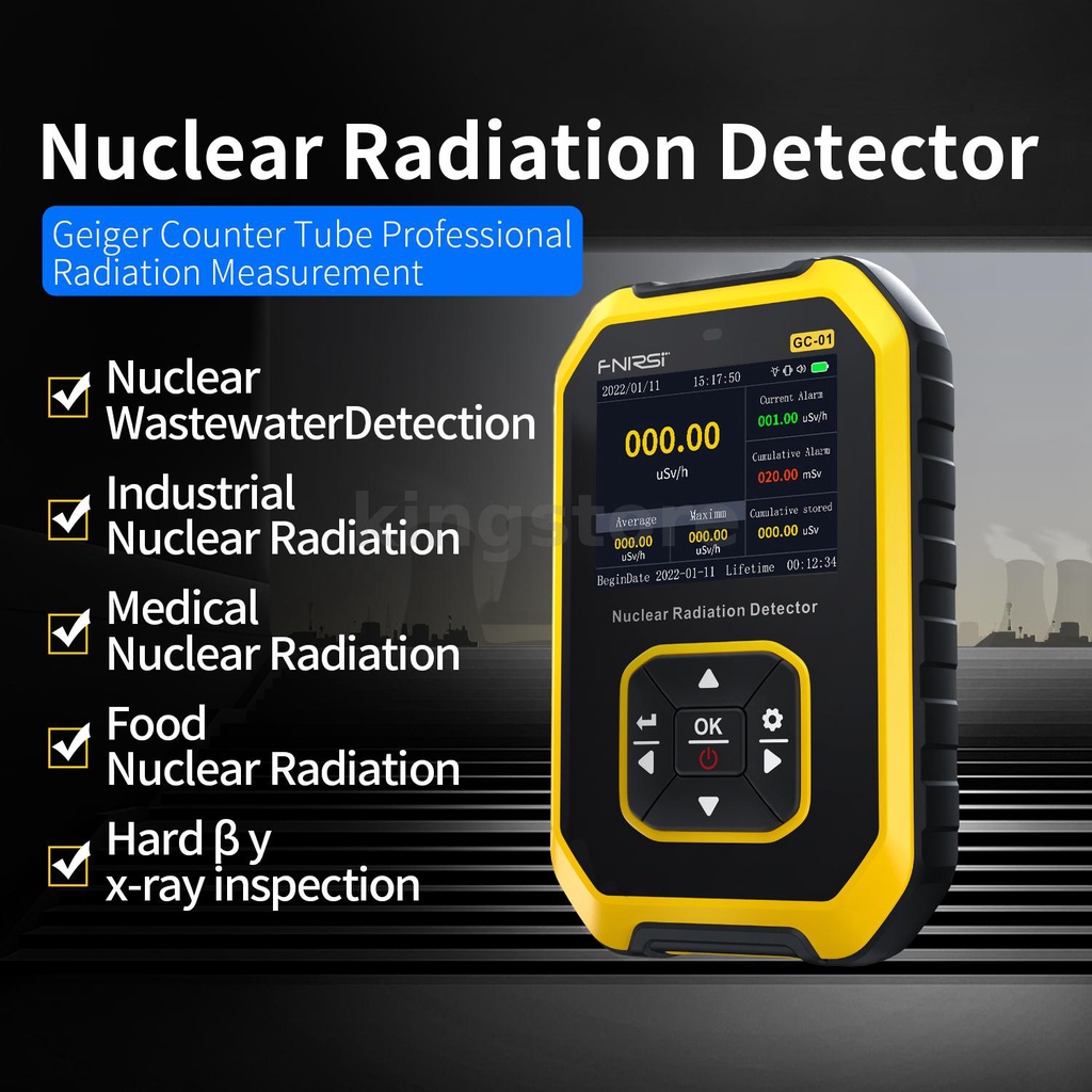 FNIRSI-GC01 Geiger Counter Nuclear Radiation Tester Professional Marble ...