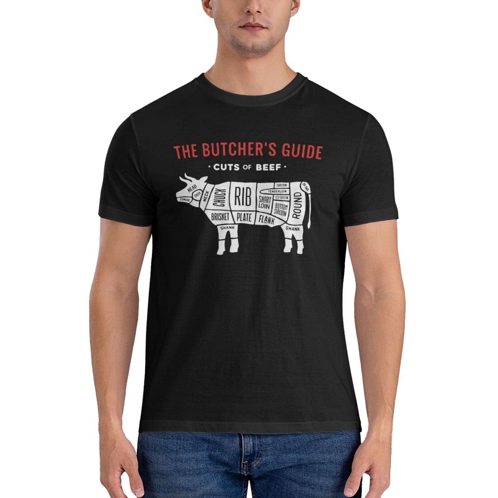 Cuts Beef Chicken Pig Meat Butcher Guide Fashion Cotton Tshirt Vintage ...