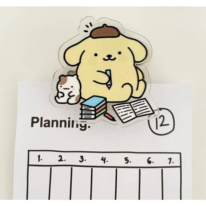 Anime Sanrio Kawaii Cartoon Acrylic Paper Clip Decorative Bookmark ...