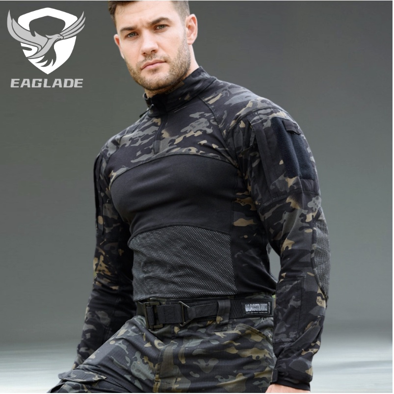 EAGLADE Tactical T Shirt Men YDJX-FG-CX In Night Camo Stretchable Long ...