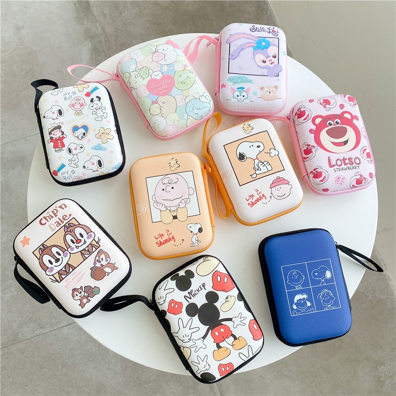 Cute cartoon charger digital storage box bluetooth headset data cable ...