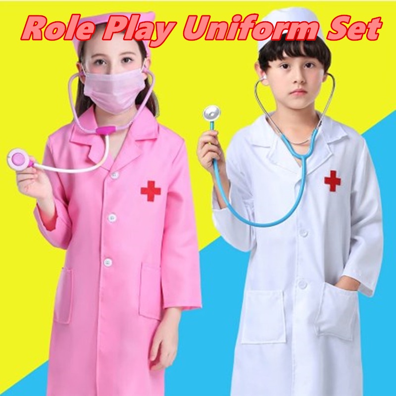 【COD】Kids Cosplay Clothes Boys Girls Doctor Nurse Uniforms Fancy ...
