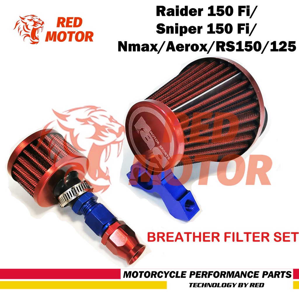 12MM RAD Air Filter and Engine Breather Filter Set(Raider150Fi/Carb ...