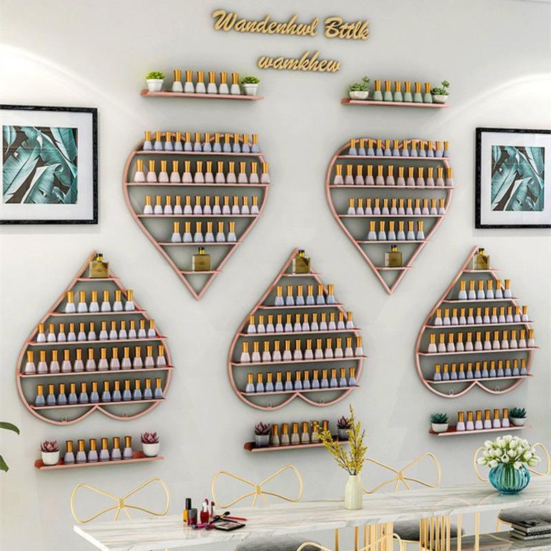 Heart shaped nail rack, wall hanging, net red nail polish glue display ...