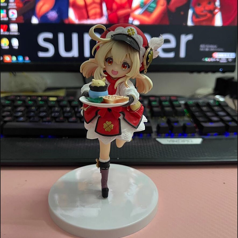 NEW 16cm Genshin Impact GK Klee Hibana Knight Ver Girl Paimon Figure Spark Klee 3 rd Generation ...