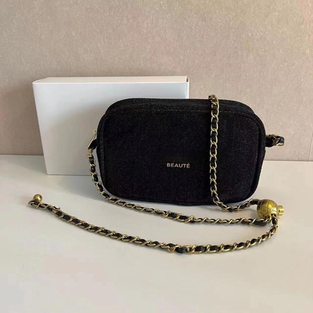VIP GIFT Women Christmas Bag Cosmetic Bag Makeover Golden Ball Shoulder ...