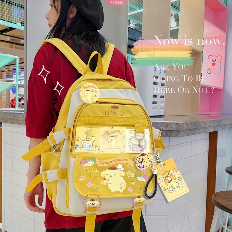 Anime Sanrio PompomPurin Backpack Children Girl Boy Black Blue ...