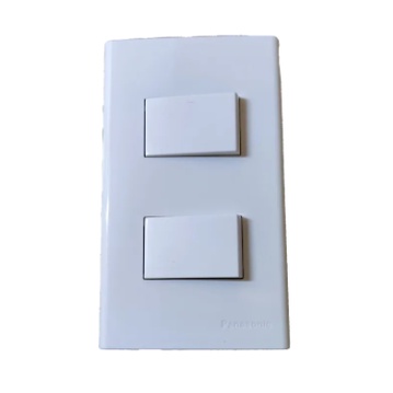 Panasonic 2 Gang 3 Way Switch Device with Plate, Wide Series 250V ...