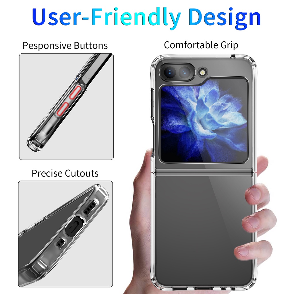 Clear Bumper Wireless Charging Durable Casing Z Flip 6 Zflip 5 ...