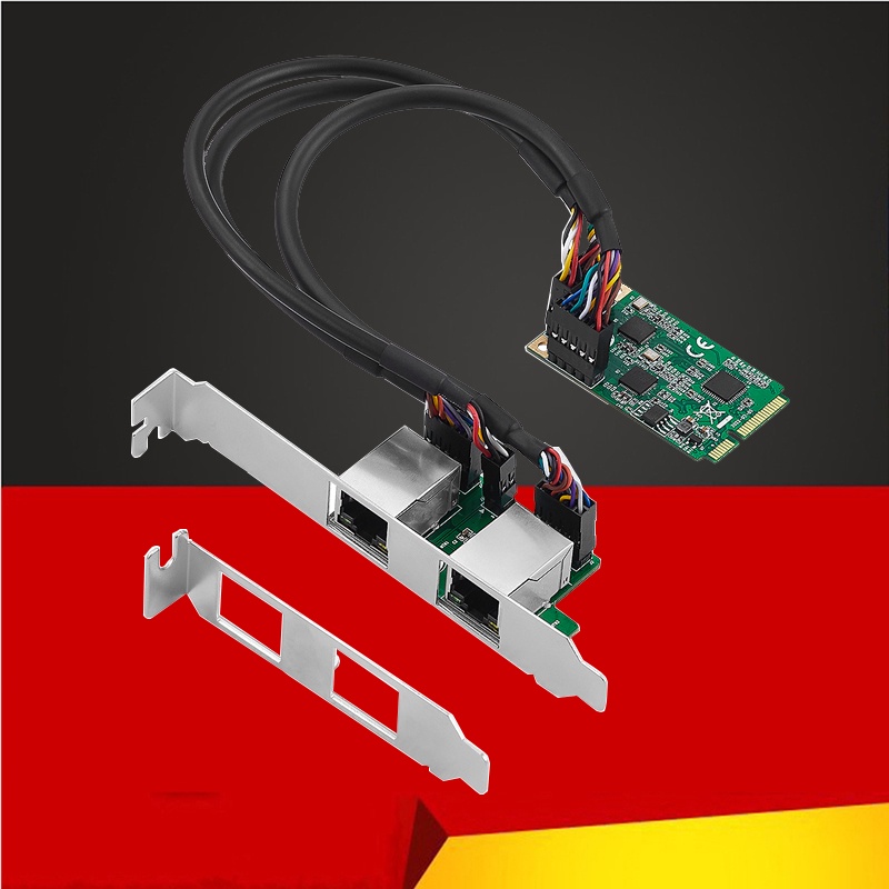 Network Card Mini PCIE to 2 Ports RJ45 2.5G 2500Mbps Gigabit Ethernet ...