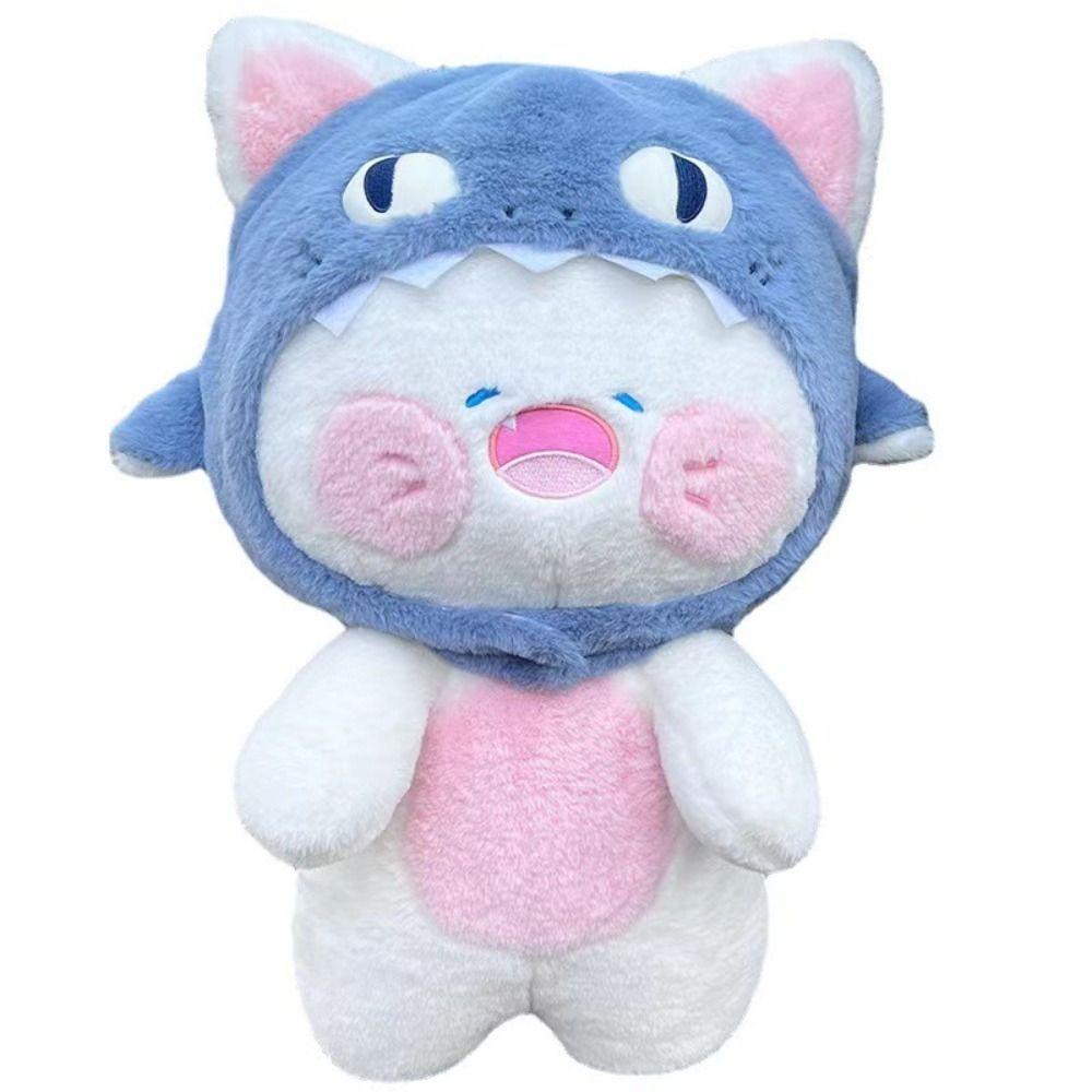 FUHUI Cute Shark Cat Plush Toy, Shark Cat Soft Shark Cat Doll Pillow ...
