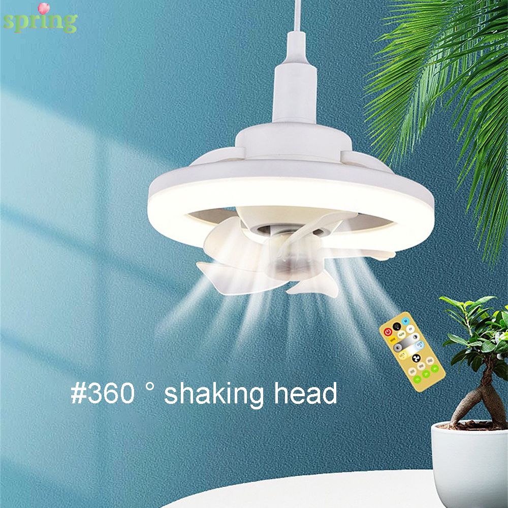 E27 Screw MINI Ceiling Fan With Light 360° Rotation Ceiling Fan Exhaust ...
