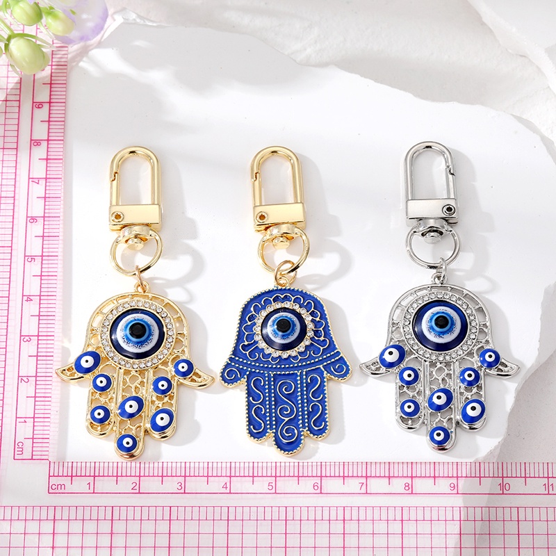 Turkish Lucky Blue Evil Eye Keychain Owl Butterfly Hamsa Hand Glass Charms Bag Car Key Chain ...