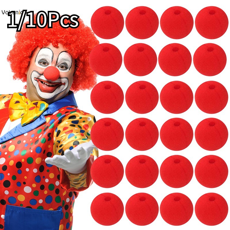 1/10Pcs Sponge Clown Red Nose Adorable Ball Foam Circus DIY Cosplay ...