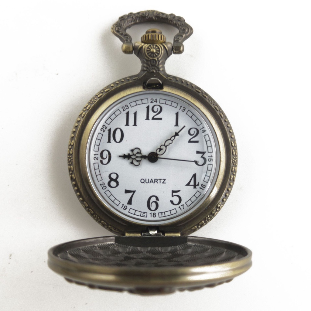Round chain vintage pocket watch Antique bronze skull shape pocket ...