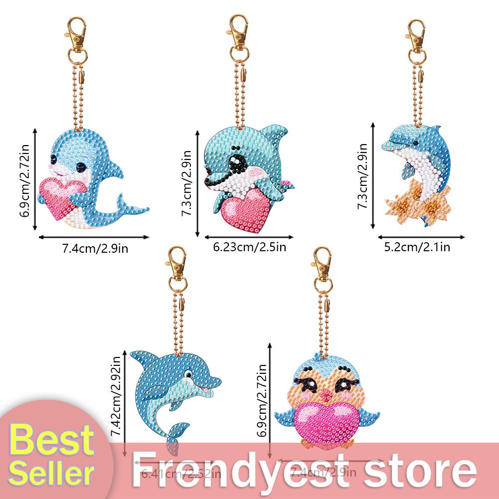 [frendyest.ph]DIY Diamond Art Keychains Double Sided 5pcs Gem Keychains ...