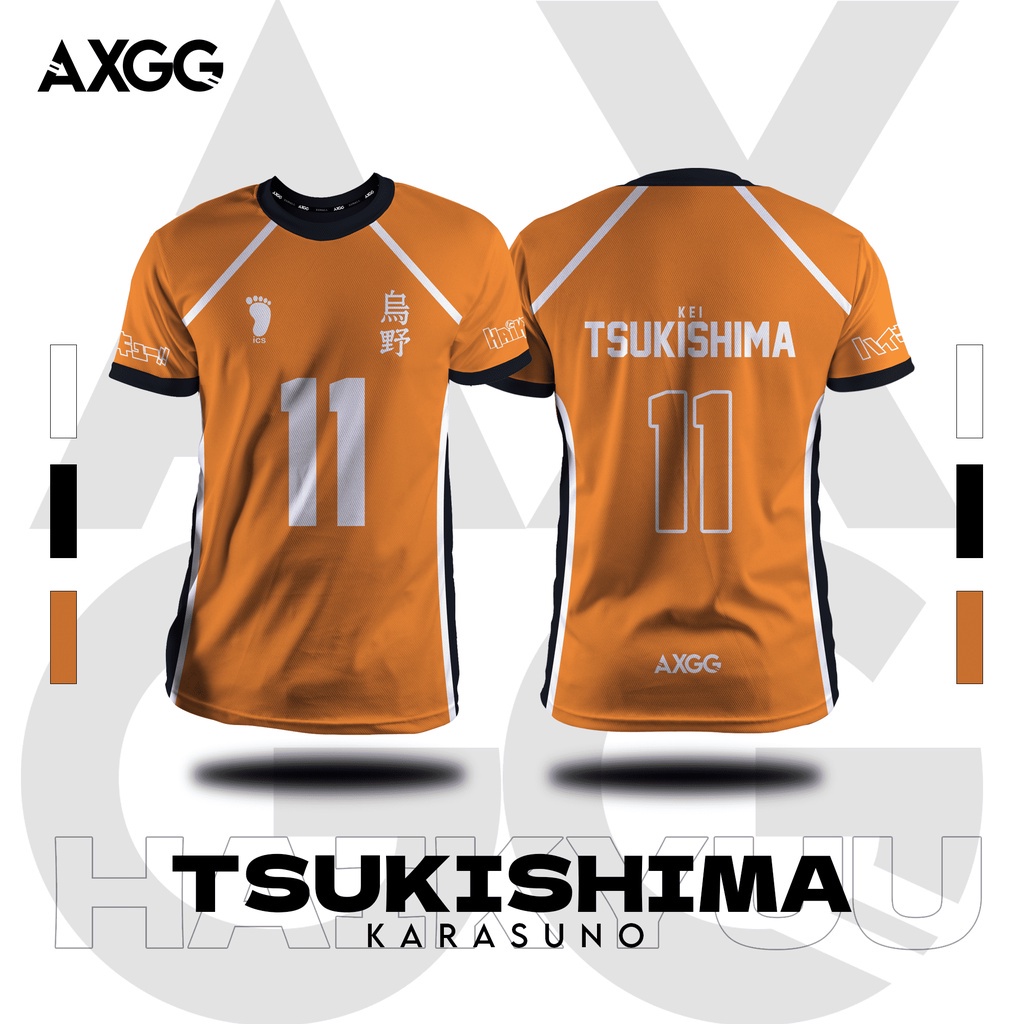 AXGG 'Haikyuu Karasuno - Tsukishima 'Anime Shirt Badminton Jersey ...