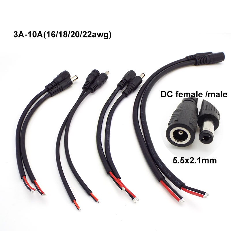 3A-10A 16/18/20/22awg DC Male Female jack plug Power Supply Connector ...