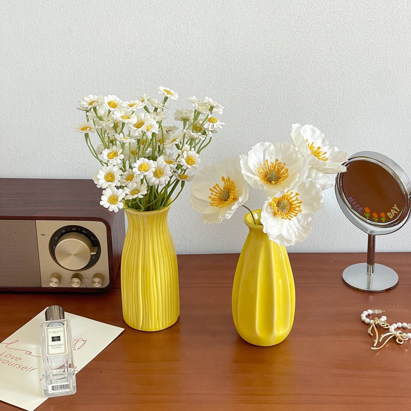 Nordic Colored Ceramics Vases Decorative Flower Vase Desktop Ornament ...