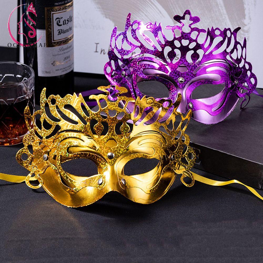 OCEANMAP Halloween Masks Simple For Women Men Masquerade Cosplay Mask ...