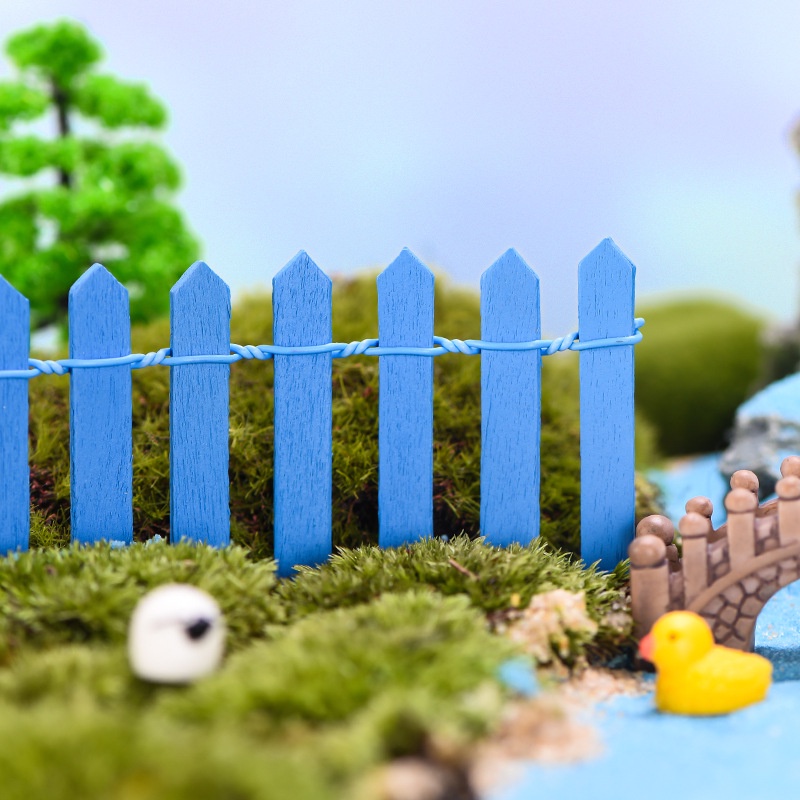 90*5cm Miniature Small Wood Fencing DIY Miniature Garden Fence ...