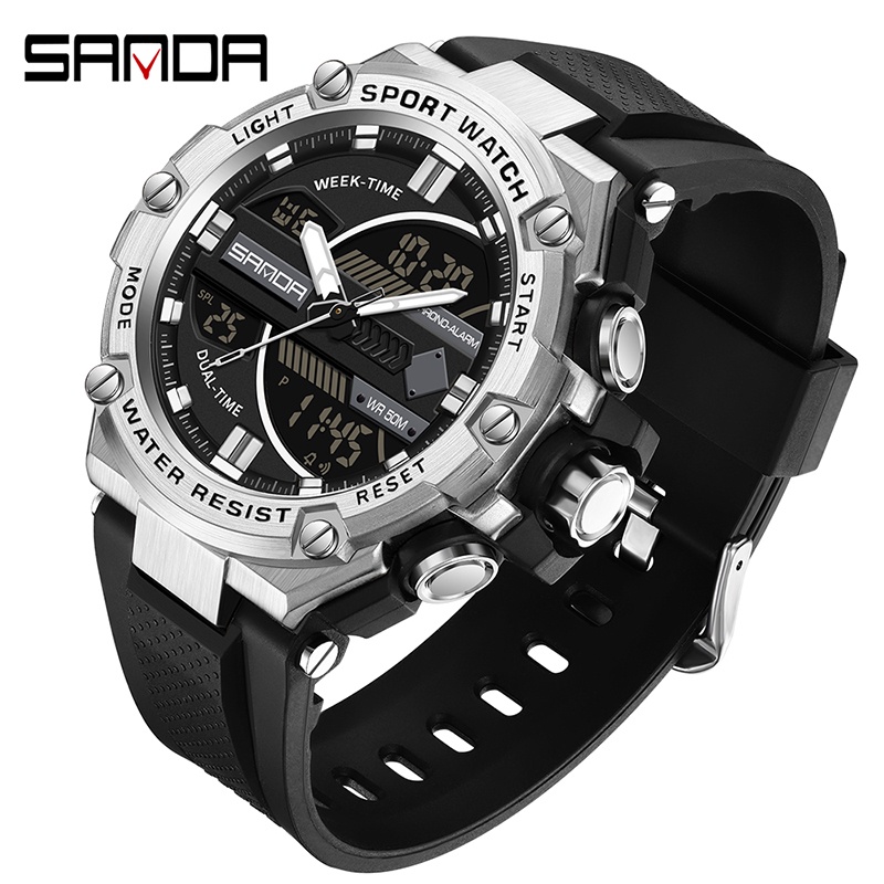 Sanda Military Luxury Multi Display Men's Electronic Quartz Waterproof ...