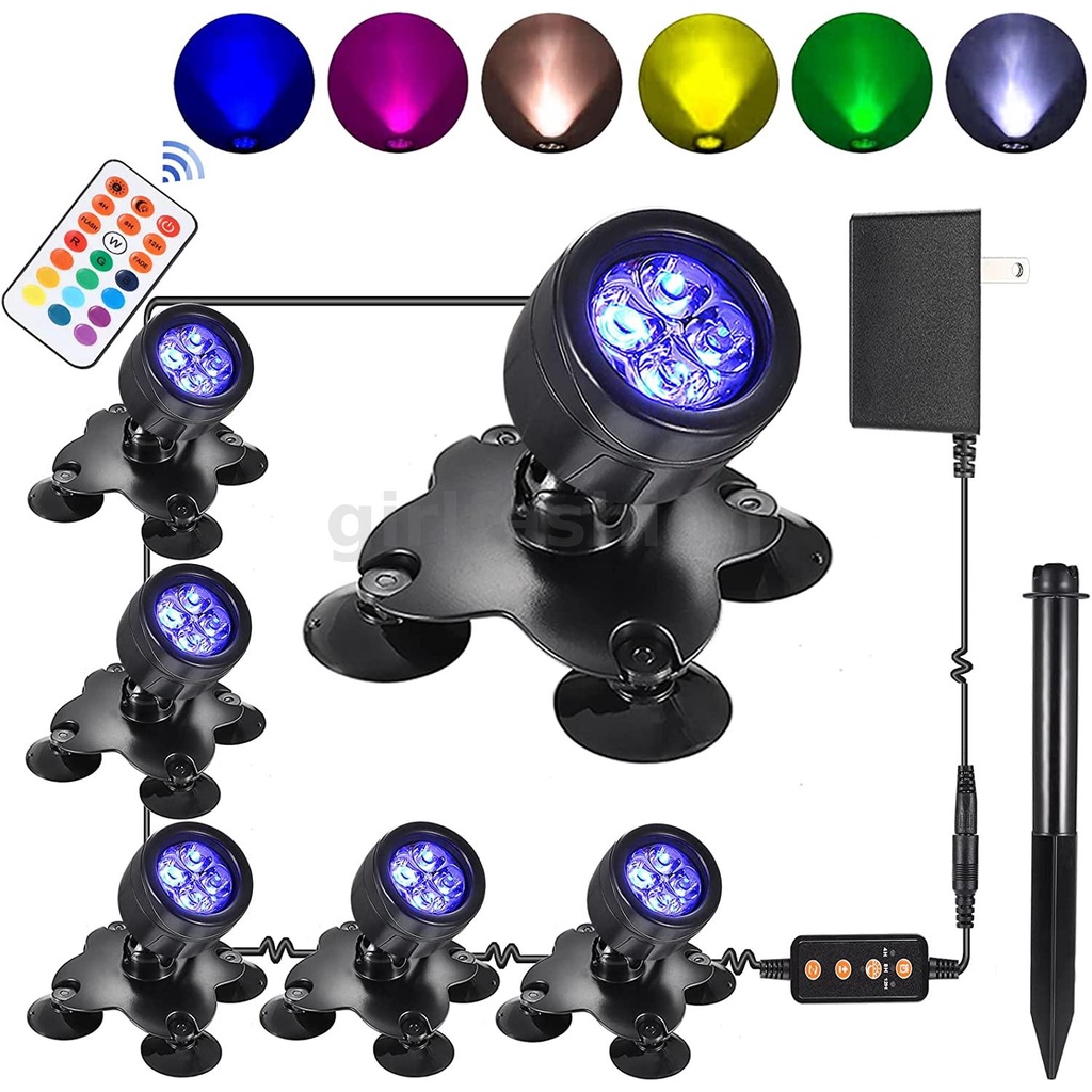 LED Pond Lights Led Underwater Fountain Submersible IP68 Waterproof Landscape Spotlights ...
