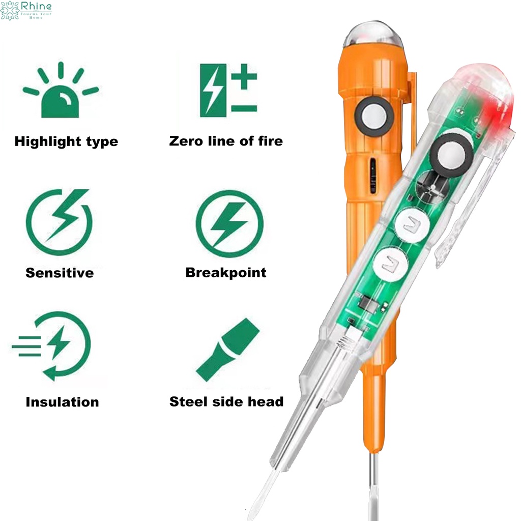 Rhine Upgraded Smart Voltage Tester Pen 24-250V Electric Tester ...