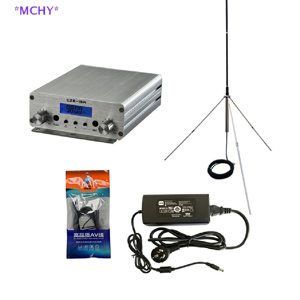 MCHY> 3W/15W Stereo Audio FM Transmitter Mini Radio Broadcast PLL ...