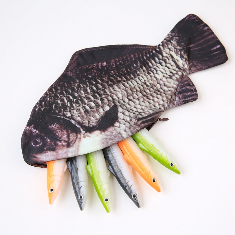 Creative Fish Modeling Pencil Case/Bag With Drawing For Man/Woman ...