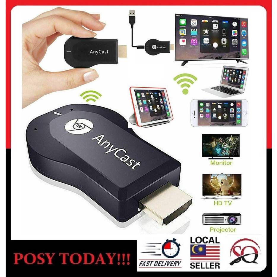 Anycast M9 Plus Wifi Display Receiver Casting Function PC Projector ...