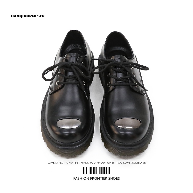 2022 New Leather Shoes Low-Top Thick Bottom Double Iron Toe Steel Toe ...