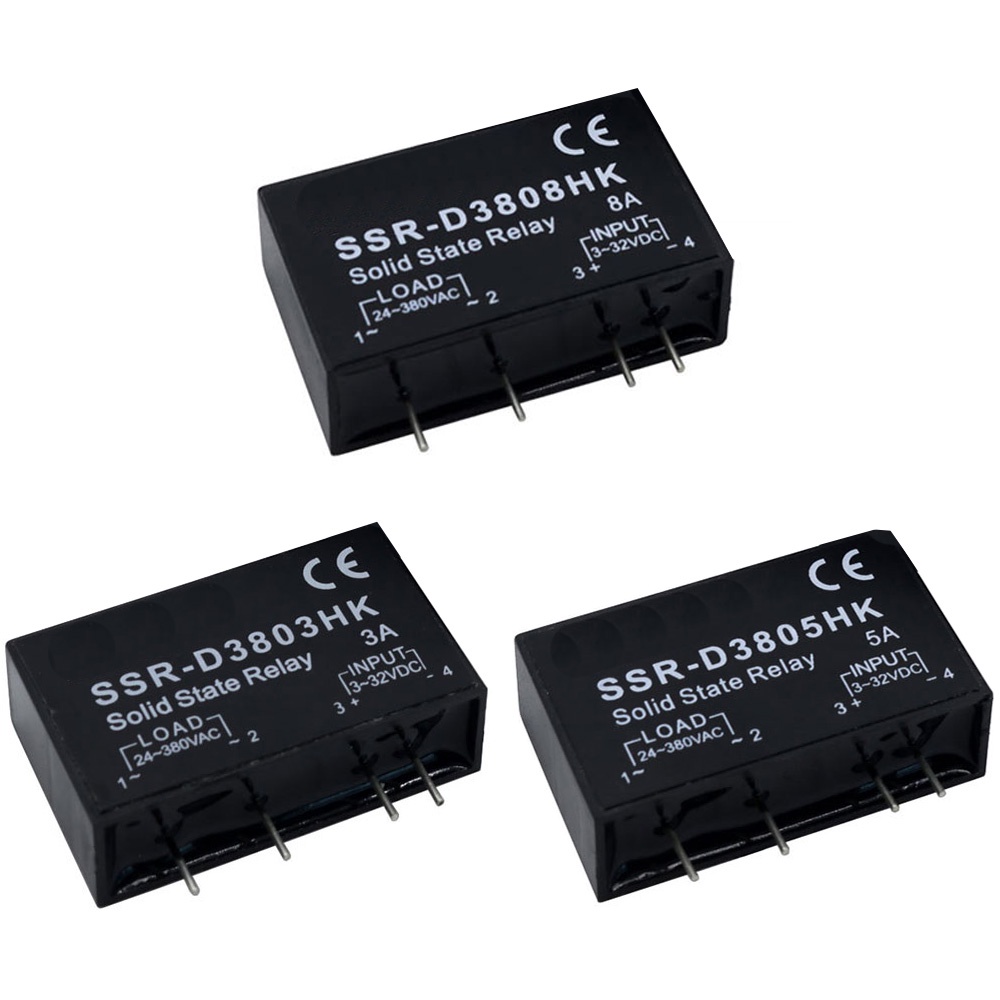 SSR Single Phase Small Solid State Relay PCB SSR-D3803HK D3805HK D3808HK Dedicated with Pins 3A ...