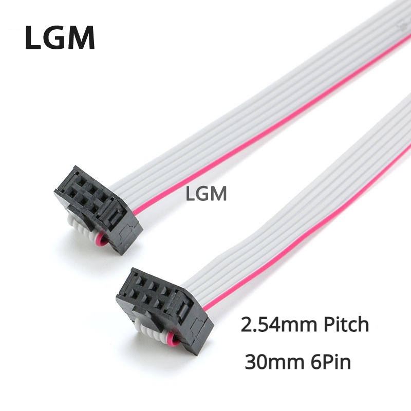 2.54mm Pitch FC-6/10/14/16/20/40 PIN JTAG ISP AVR Download Cable Wire Line 30CM Connector Gray ...