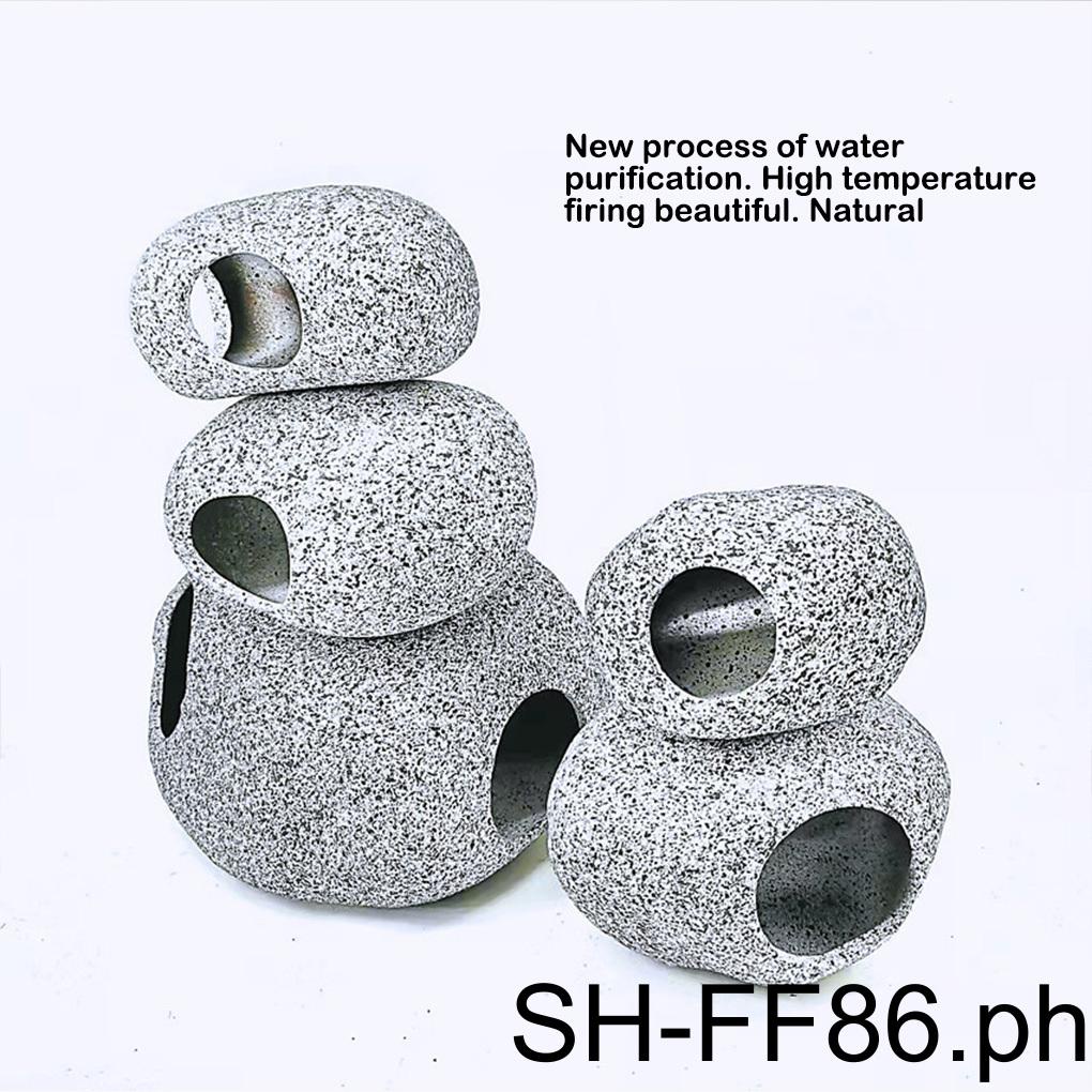 Fish Tank Artificial House Shrimp Shelter Rock Cave Stone Hideaway ...