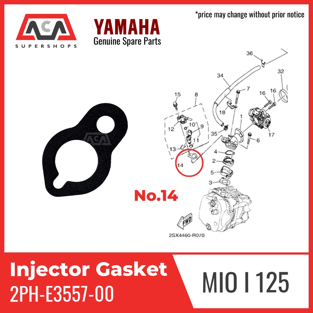 INJECTOR GASKET MIO i125 (2PH-E3557-00)(YAMAHA GENUINE PARTS) | Shopee ...