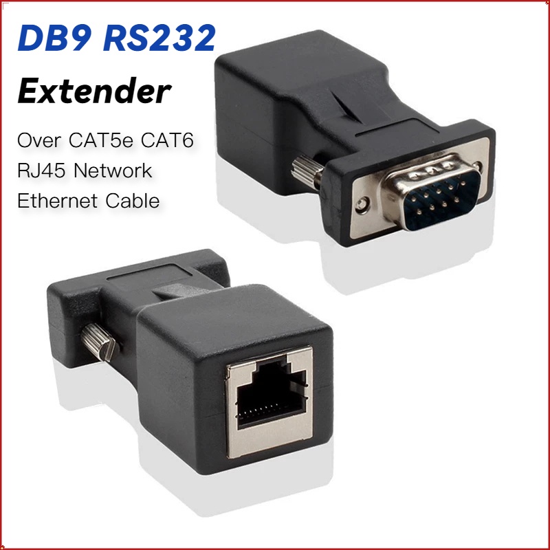 DB9 RS232 Male/Female to RJ45 Female Adapter 9 Pin RS232 extender over ...