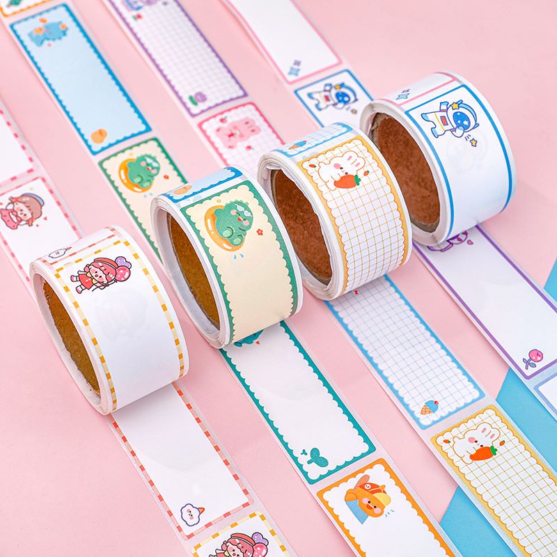 Cute Cartoon Name Stickers Blank Writable Label for School Kids ...
