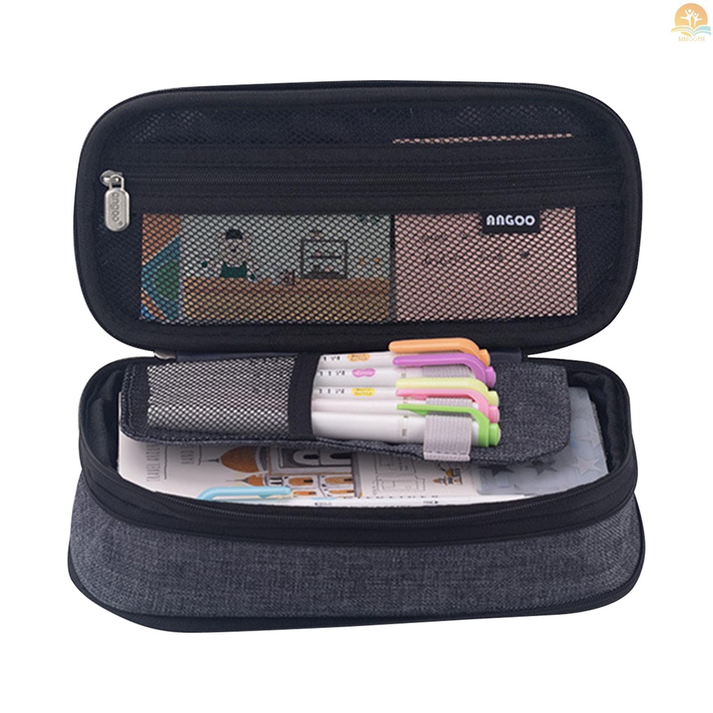 IN STock Large Capacity School Pencil Case Stationery Zipper Pocket ...