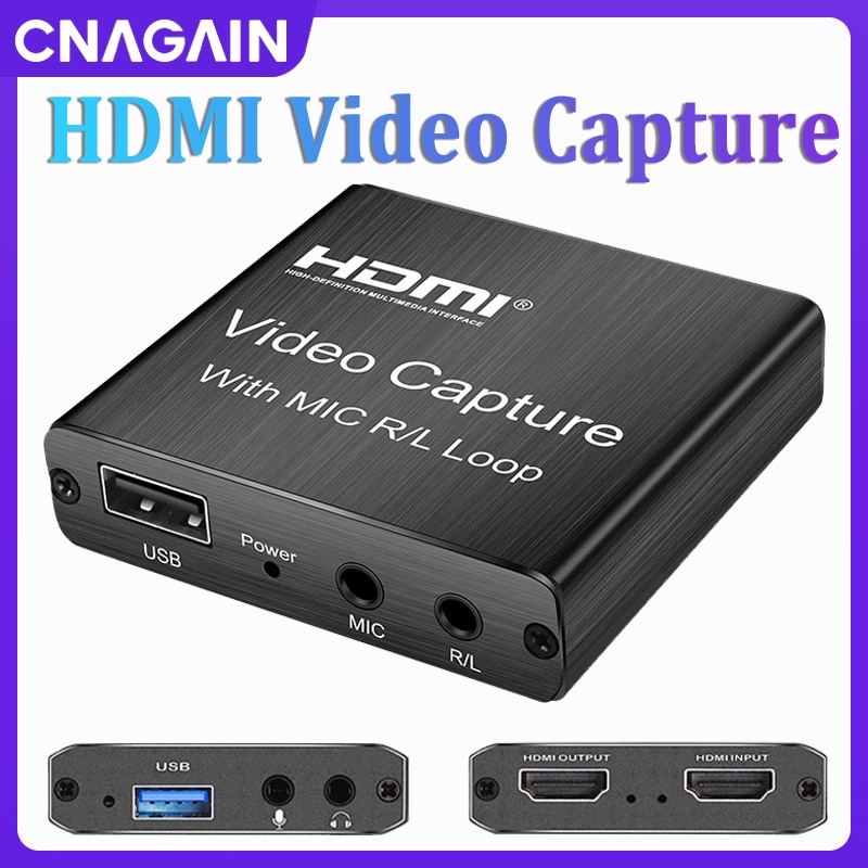 CNAGAIN Audio Video Capture Card, 4K 1080P HDMI USB 3.0 60fps Video ...
