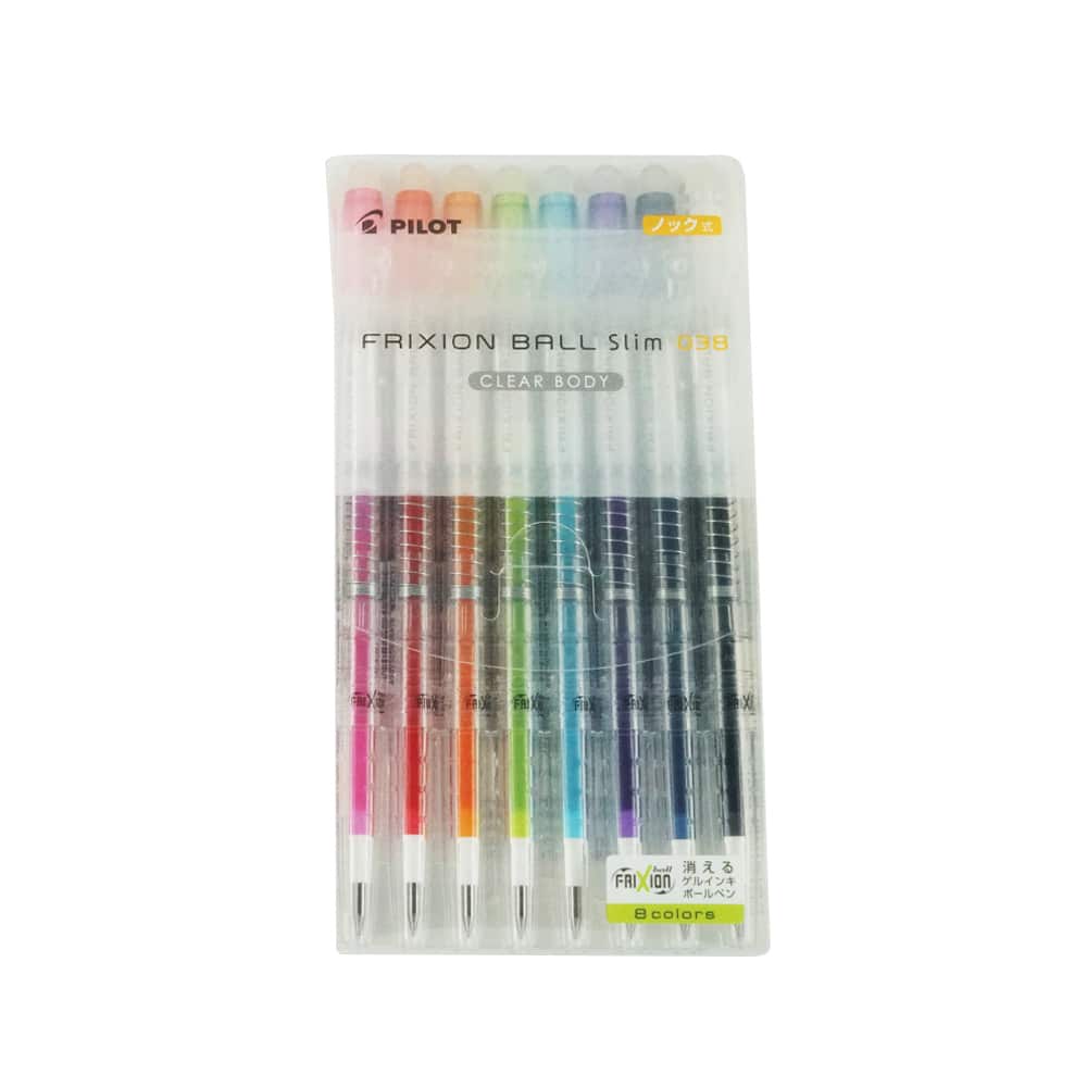 Pilot Frixion Ball Slim Clear Body Pen Set of 8 | Alle Karle | Shopee ...