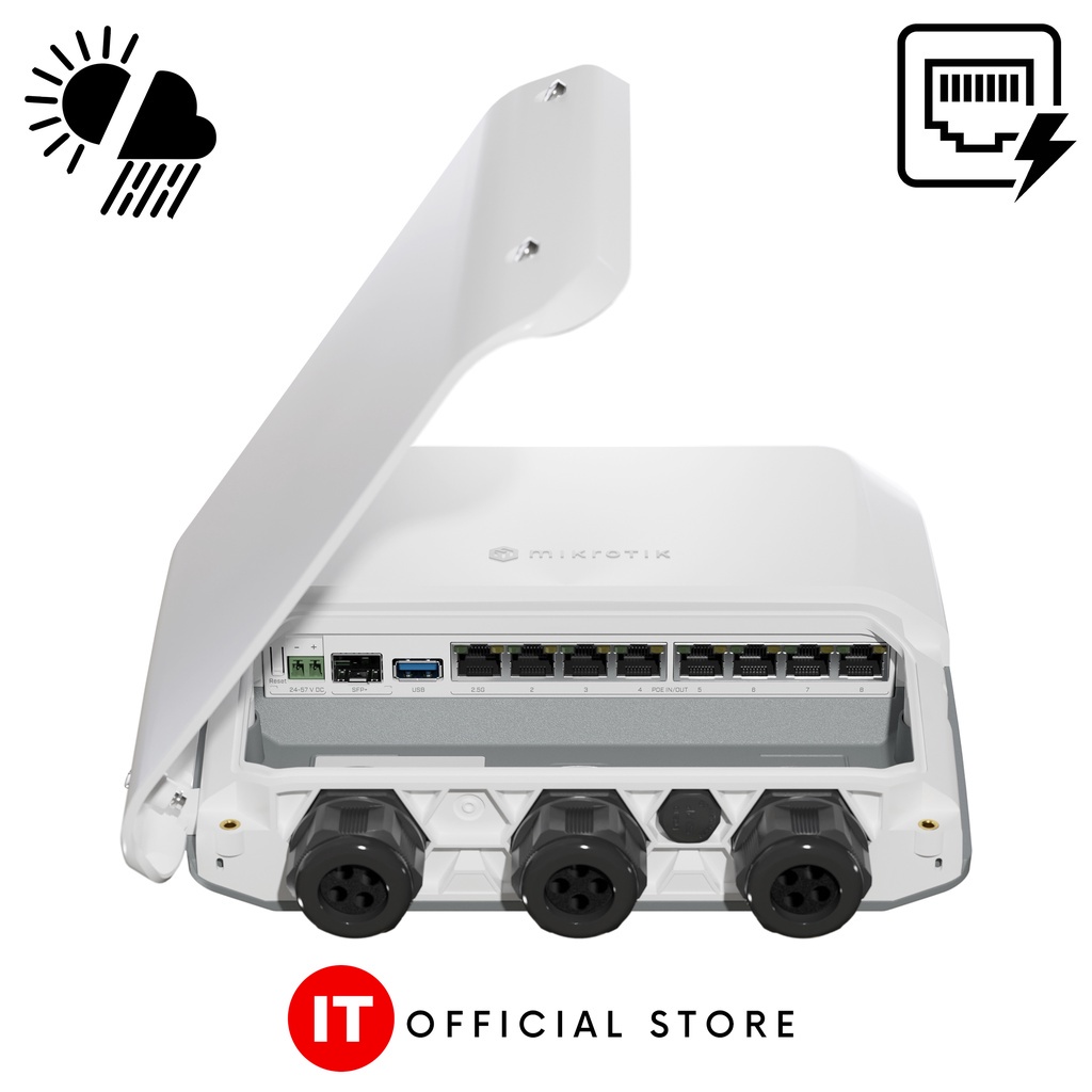 MikroTik RB5009UPr+S+OUT - Outdoor POE Router w/ 7x 1G ports, 1x 2.5G ...